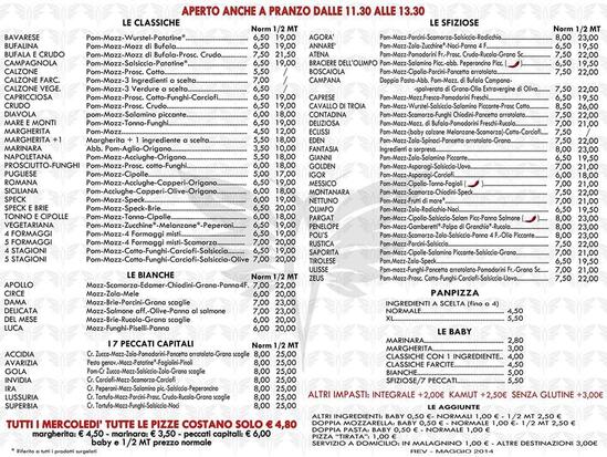 Menu at Agorà Pizzeria & Bar - Malagnino, Malagnino