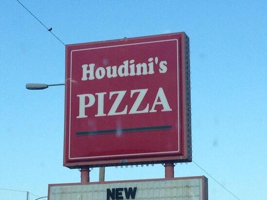Menu at Houdini's Pizza pizzeria, Kingman