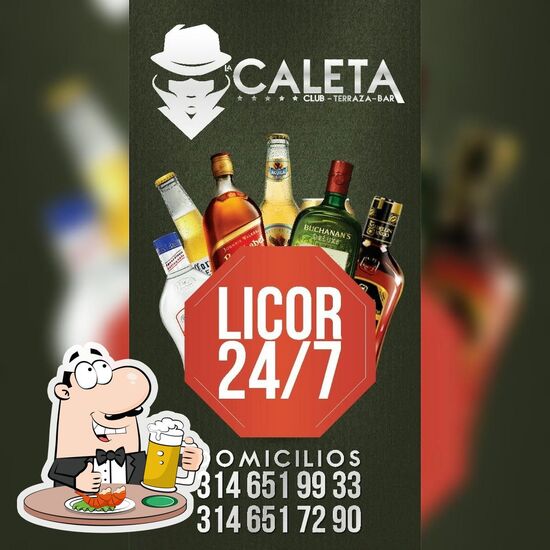 Menu at La Caleta Club Terraza Bar, Colombia