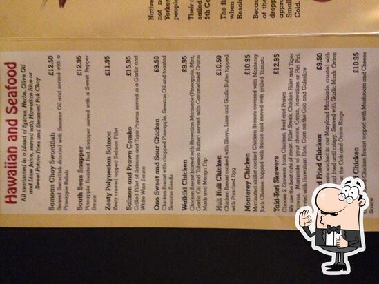 Menu at Aloha Bridlington restaurant, Bridlington