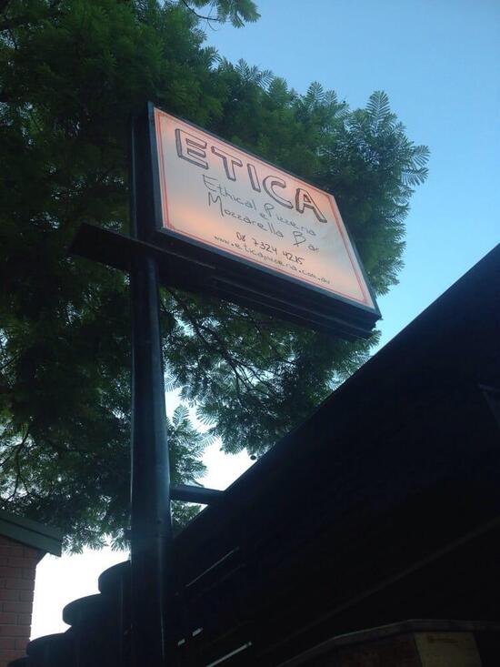 Menu at Etica restaurant, Adelaide, 125 Gilles St