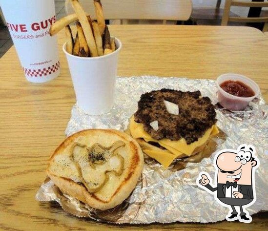 Menu at Five Guys fast food, Foley