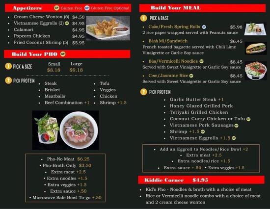 Menu at Cafe Trang Bistro American Fork, American Fork