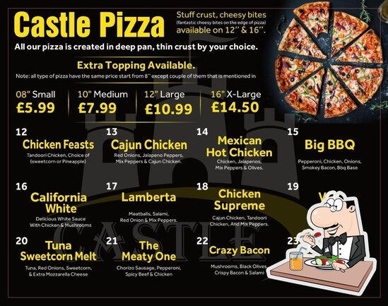 Castle pizza in Dudley - Restaurant menu and reviews