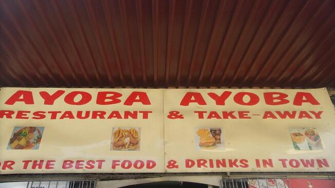 Menu at Ayoba Tavern restaurant, Durban