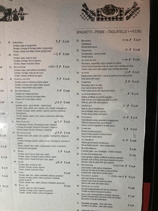 Menu at San Remo, Antwerp