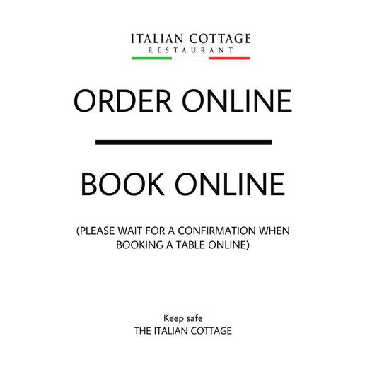 Menu at The Italian Cottage restaurant, Cessnock