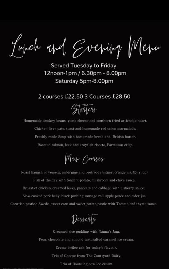 Menu at Le Caveau Restaurant, Skipton