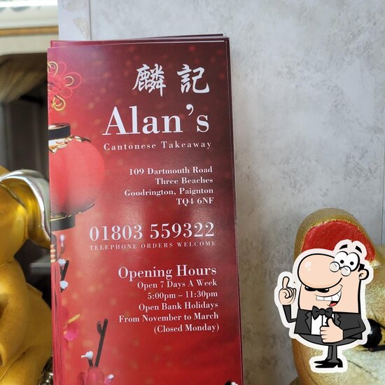 Menu at Alan's Cantonese Takeaway fast food, Paignton