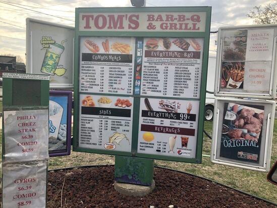 Menu at Tom's B.B.Q & Grill BBQ, Toledo