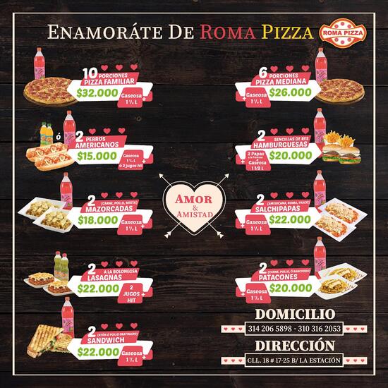 Menu at ROMA PIZZA ESTACIÓN restaurant, Girardot