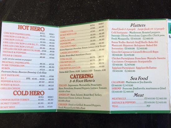 Menu at Hillside Deli, Mamaroneck