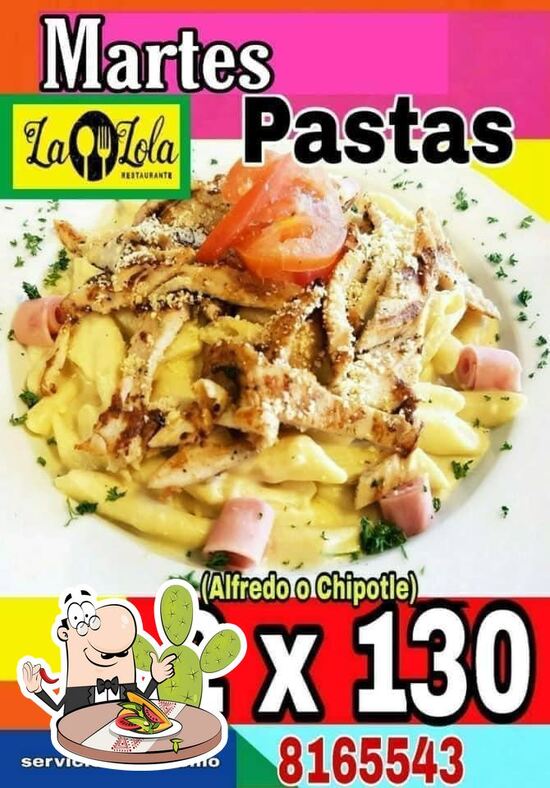 Menu at La Lola restaurant, Matamoros
