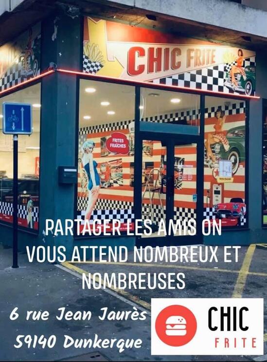 Menu au Chic Frite restaurant, Dunkerque