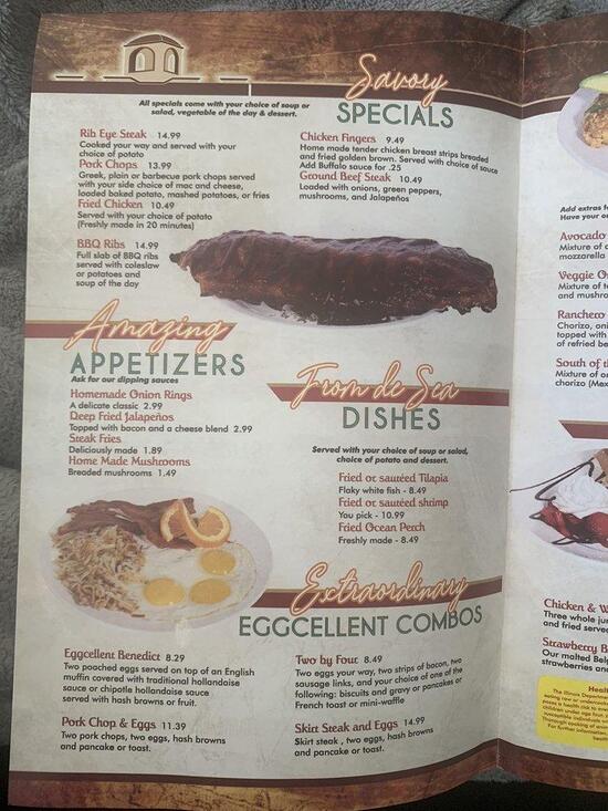Menu at Tom's Restaurant, Calumet City