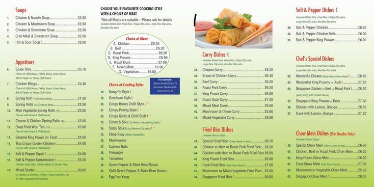 Menu at Happy Inn fast food, Glasgow
