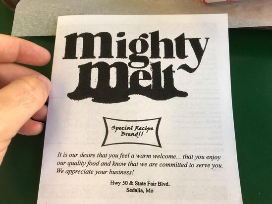 Menu at Mighty Melt Sandwich & Spud restaurant, Sedalia