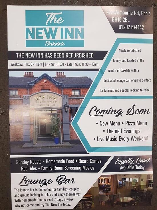 Menu at The New Inn pub & bar, Poole
