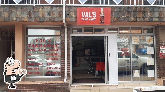 Menu at Val's Takeaway cafe, Eshowe