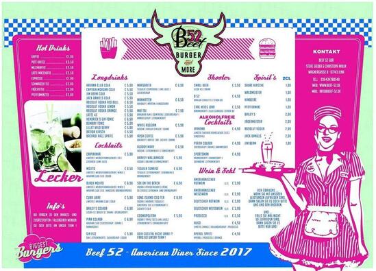 Speisekarte von Beef 52 restaurant, Jena