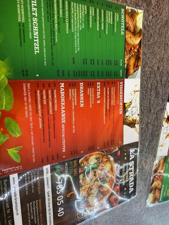 Menu at La Strada Pizzeria & Grillroom, Brunssum