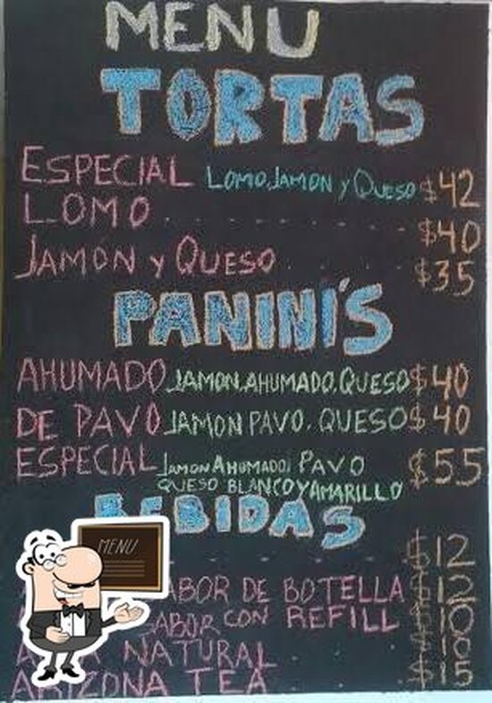Carta de Tortas & Panini's Tony, Tijuana