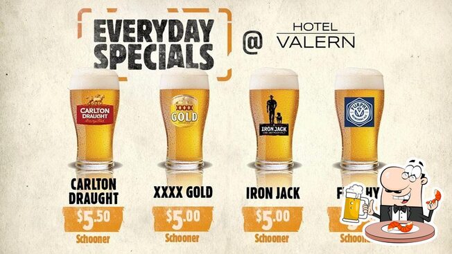 Menu at Valern Hotel pub & bar, Moonah
