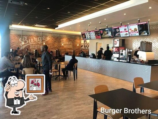 Menu at Burger Brothers restaurant, Stellenbosch