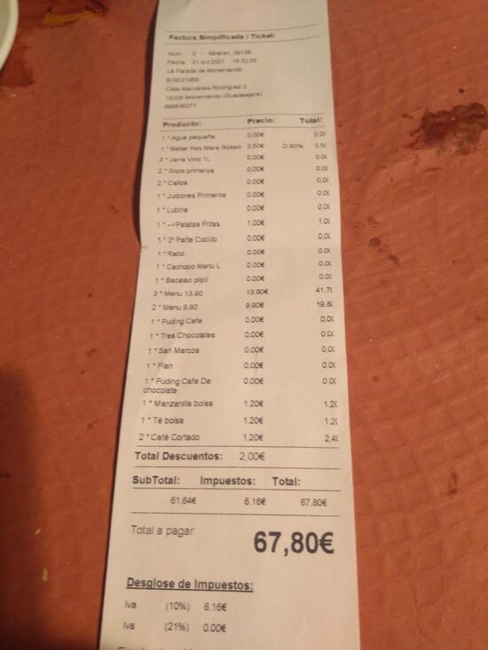 Menu at La Parada pub & bar, Guadalajara