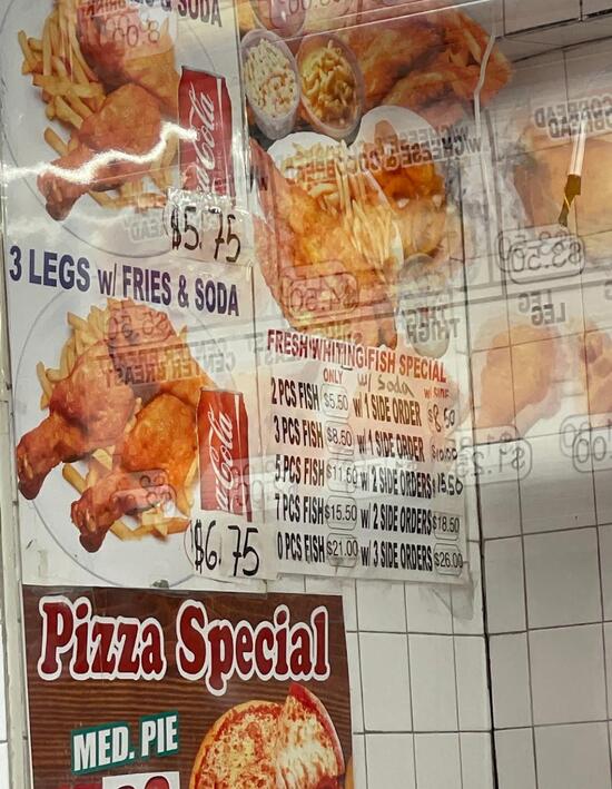 Menu at US Fried Chicken restaurant, New York City, Third Ave