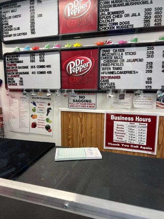 Menu at Prize Package restaurant, Topeka