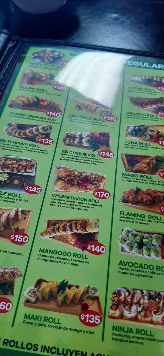 Carta del restaurante Origami Express - Zaragoza, Mexicali