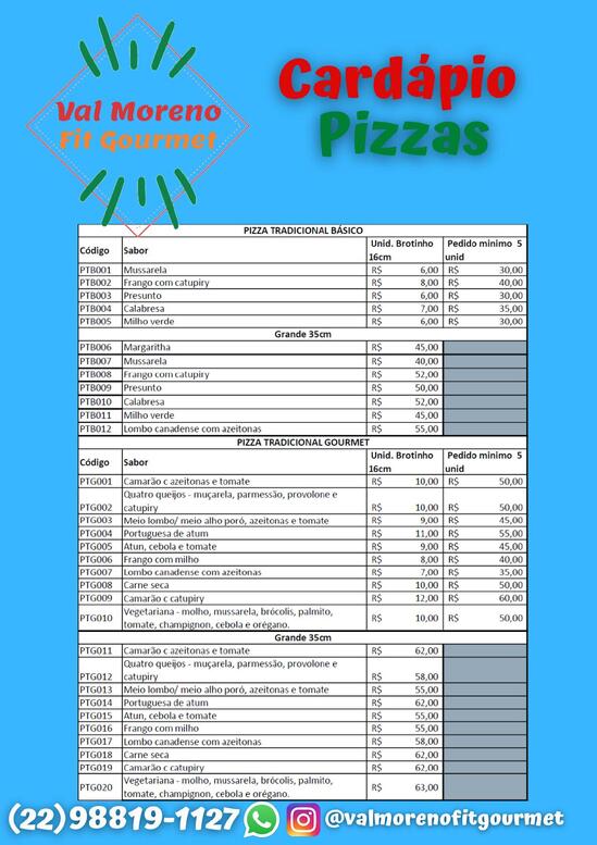 Menu em Val Moreno Fit Gourmet restaurante, São Pedro da Aldeia