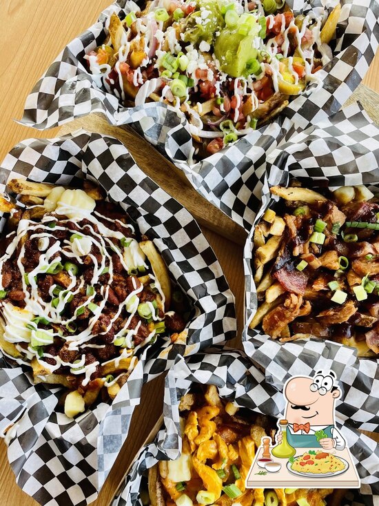 Menu at munchies original poutinerie restaurant, Red Deer