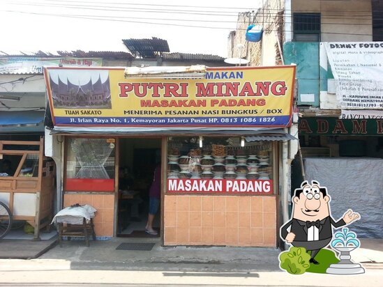 Menu at Putri Minang restaurant, Central Jakarta
