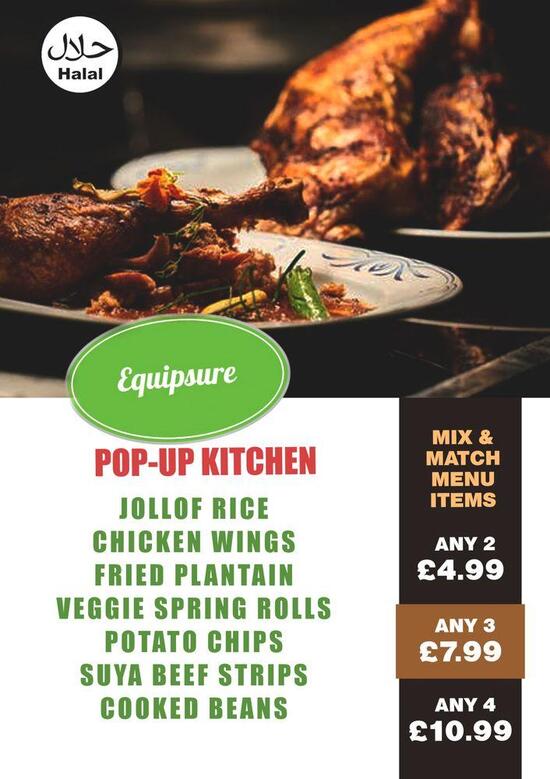 Menu at Equipsure Pop-up Kitchen fast food, Nottingham