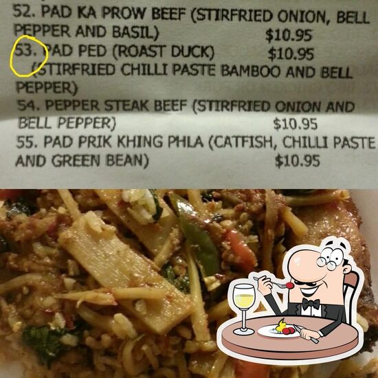 Menu at Tham Rab Thai Restaurant, Killeen
