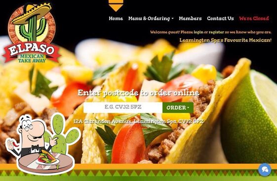 Menu at El Paso restaurant, Royal Leamington Spa