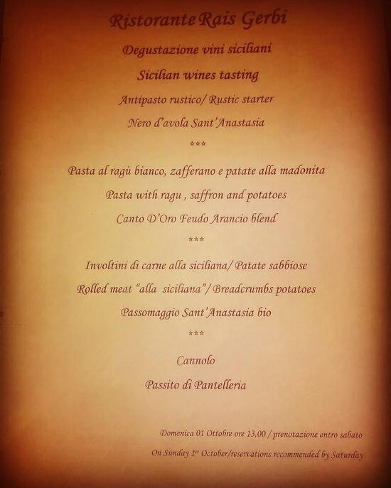 Menu au Camping Rais Gerbi pizzeria, Finale