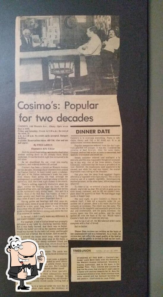 Menu at Cosimo's Italian American Restaurant Albany NY, Albany