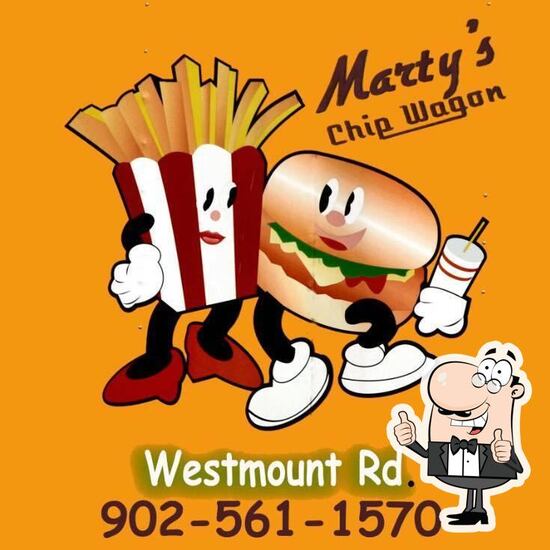 Menu at Marty's Chip Wagon restaurant, Sydney