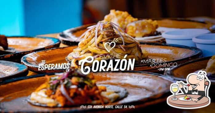 Menu at Ceviche Corazón restaurant, Playa del Carmen