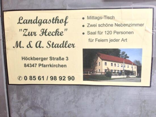 Speisekarte von Landgasthof Zur Hecke Anton und Monika Stadler ...