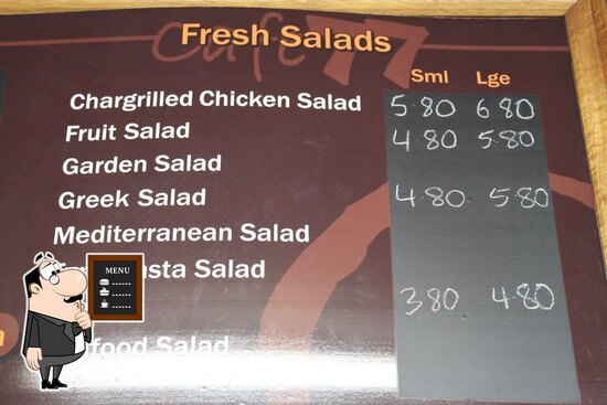 Menu at Cafe 77, Padstow