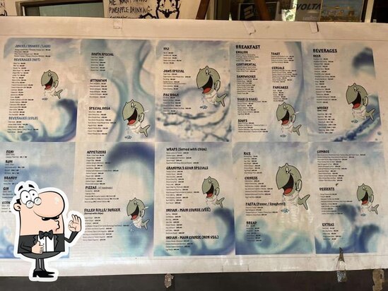 Menu at Jaws Restaurant and Bakery, Vagator, HPXQ+VXH