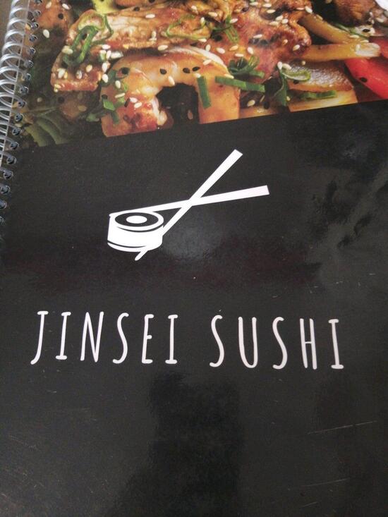 Menu at Jinsei Sushi restaurant, Mexico City