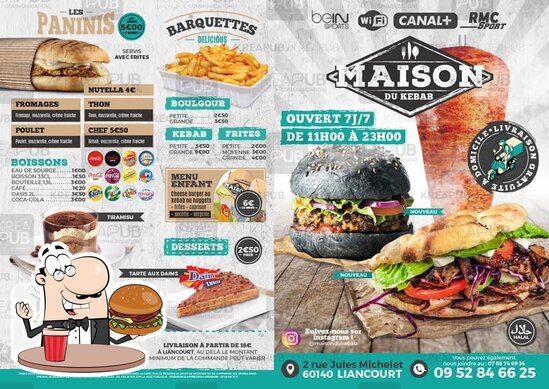 Menu au Maison du Kebab restaurant, Liancourt
