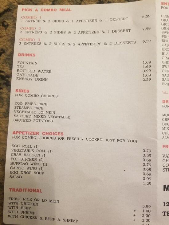 Menu at Mei Shi Asian Food Fast desserts, Oklahoma City