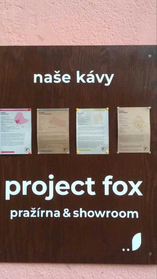 Menu at Project FOX, Prague