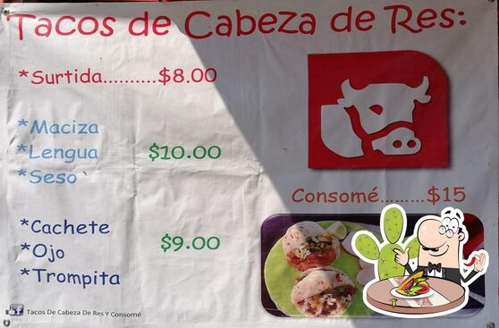 Carta del restaurante Tacos del Cabeza del Res, Tuxtla Gutiérrez, SIN ...